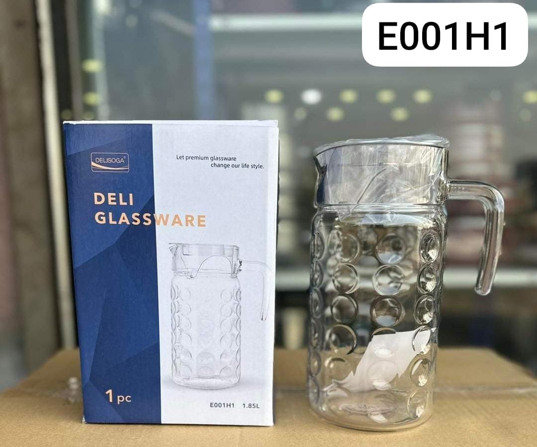 Delisoga® Premium 1.8-Liter Glass Serving Jug – Elegant Pitcher for Be ...